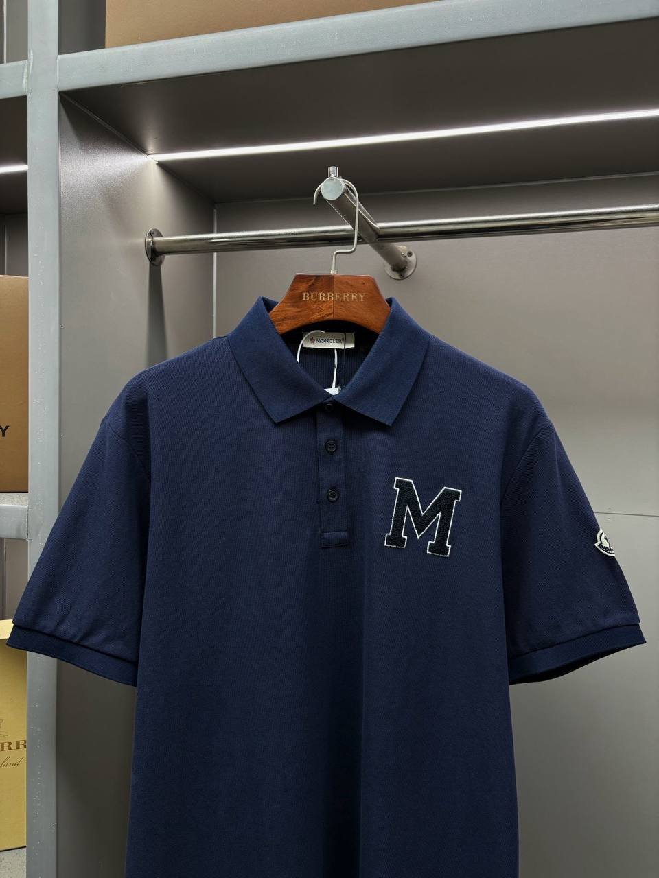MONCLER M LOGO BLUE COLOR T-SHIRT